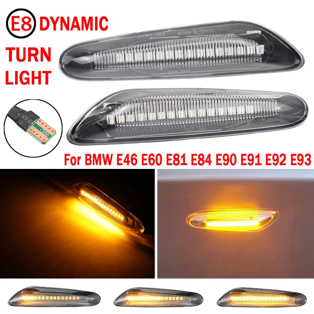 2pcs LED Dynamic Side Marking Turn Signal Indicator Light Turn Signal ...