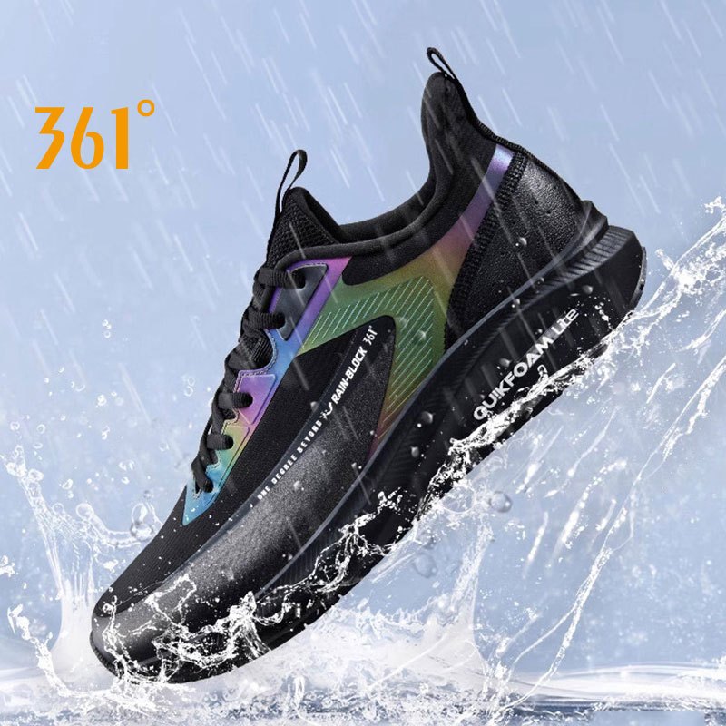361 Degrees Rainblock Men Running Shoes Waterproof Shock Absorbing ...