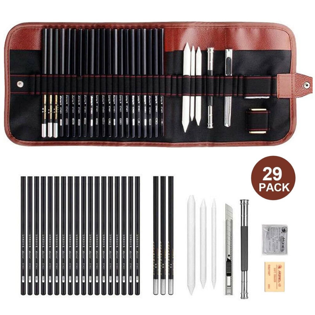 29 Sketching And Drawing Pencil Sets, 18 Pencils, Beginner Painting Art ...
