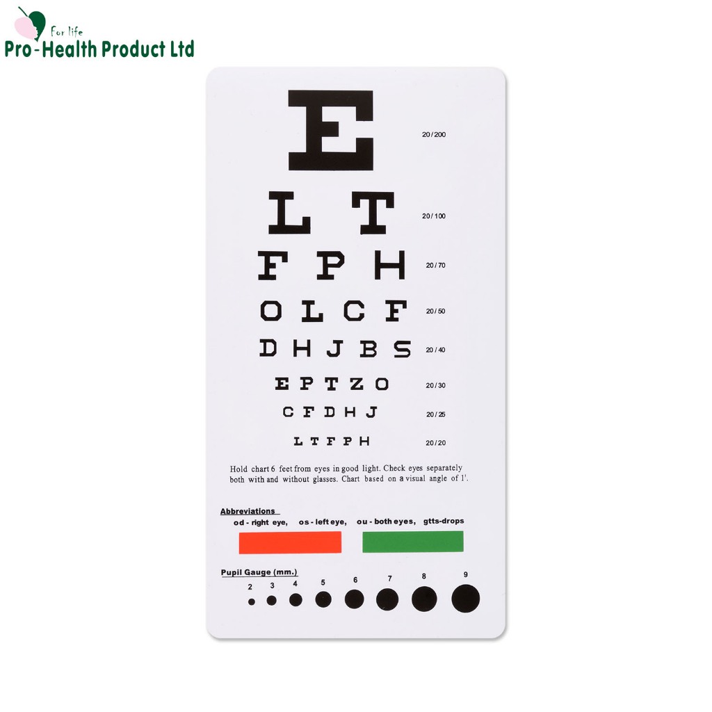 Snellen Eye Test Chart, 6 Feet, Plastic | Shopee Philippines