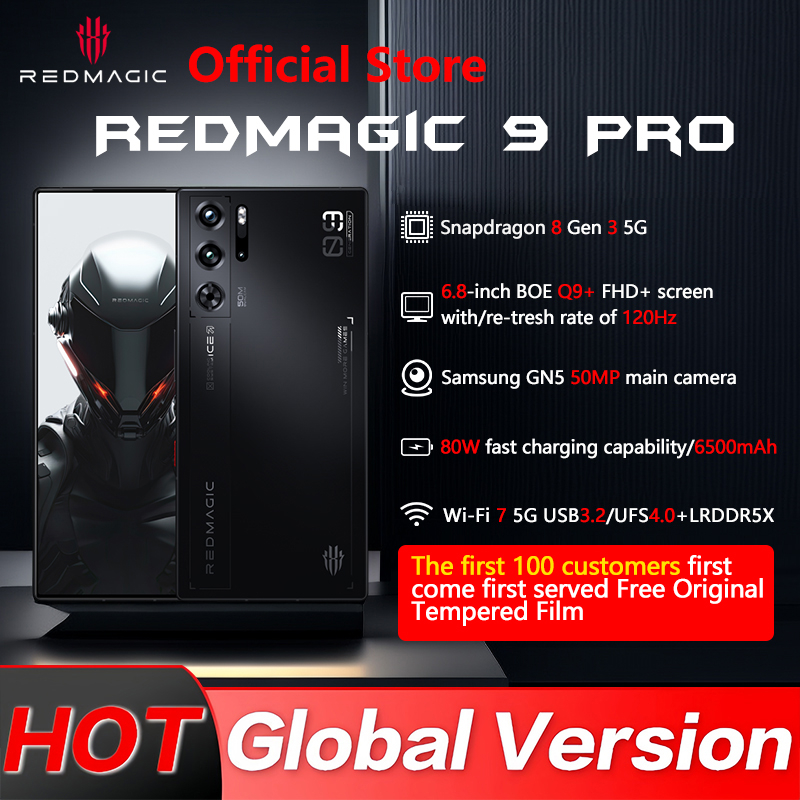 RedMagic 9 Pro Global Version 5G Phone 6.8" Q9+ Full Flat FHD+ Gaming ...