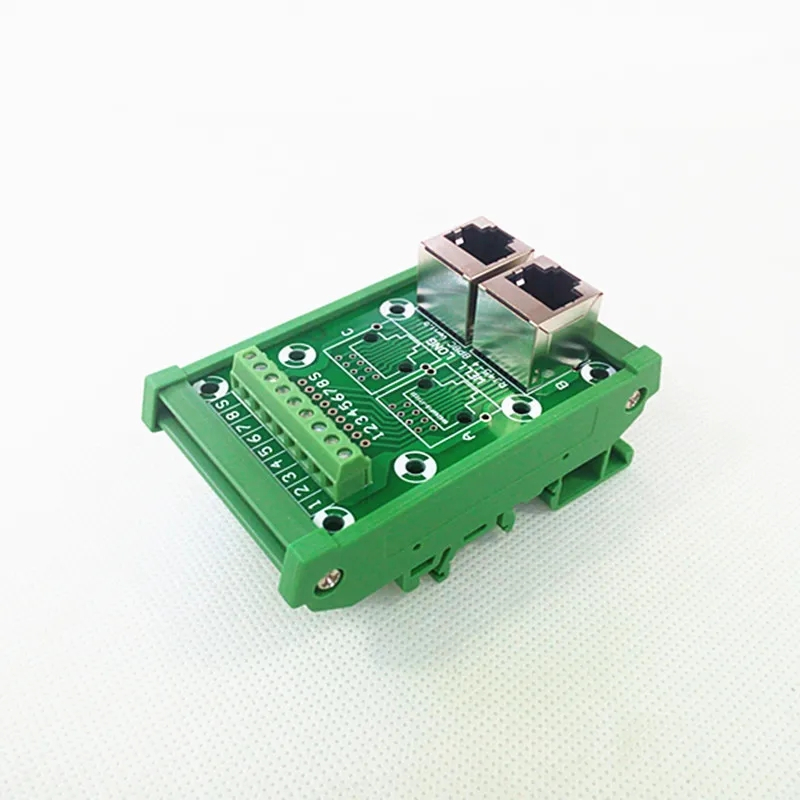 DIN Rail Mount RJ45 Module,RJ45 8P8C Jack 2-Way Buss Breakout Board ...