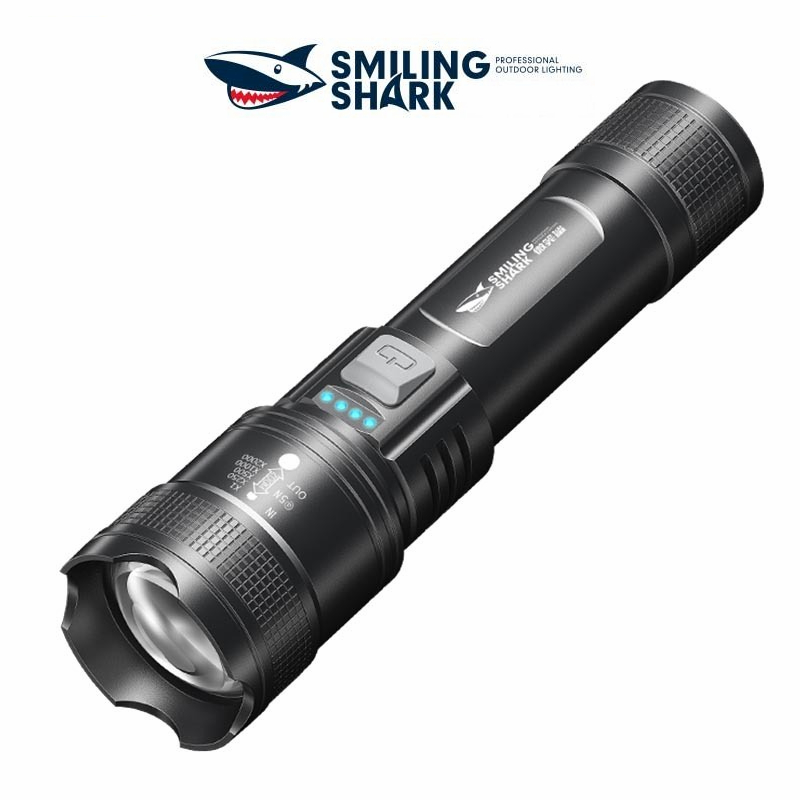 SMILING SHARK Led Flashlight Rechargeable Waterproof P50 5000LM Super ...