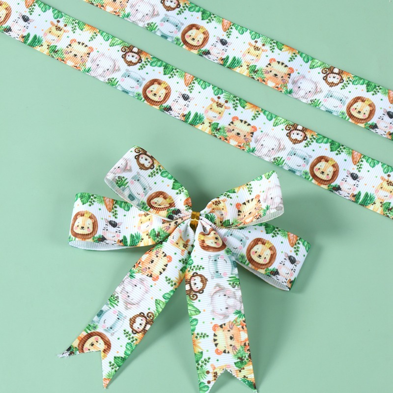 5 yards/roll Animal Themed Ribbon Bow Gift Box Wrapping Baby Shower ...