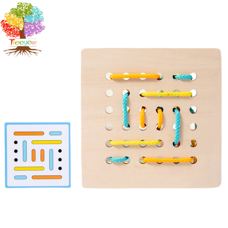 Threading Toys for Toddler, Wooden Lacing Card for Kids Matching ...