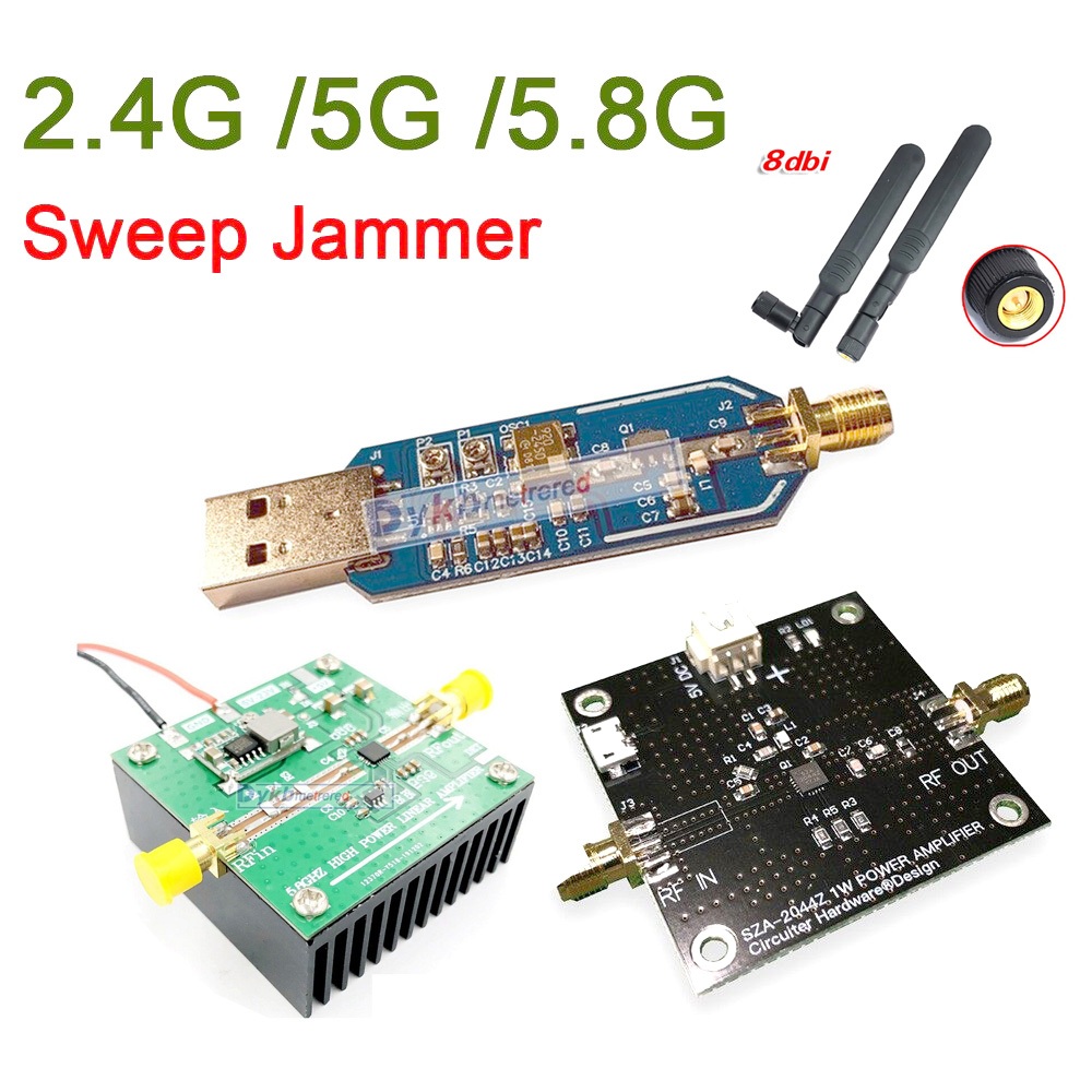 2.4Ghz / 5Ghz / 5.8Ghz WiFi Sweep Jammer Shielder 2.4G 5G 5.8G WiFi Disturber jammer development ...