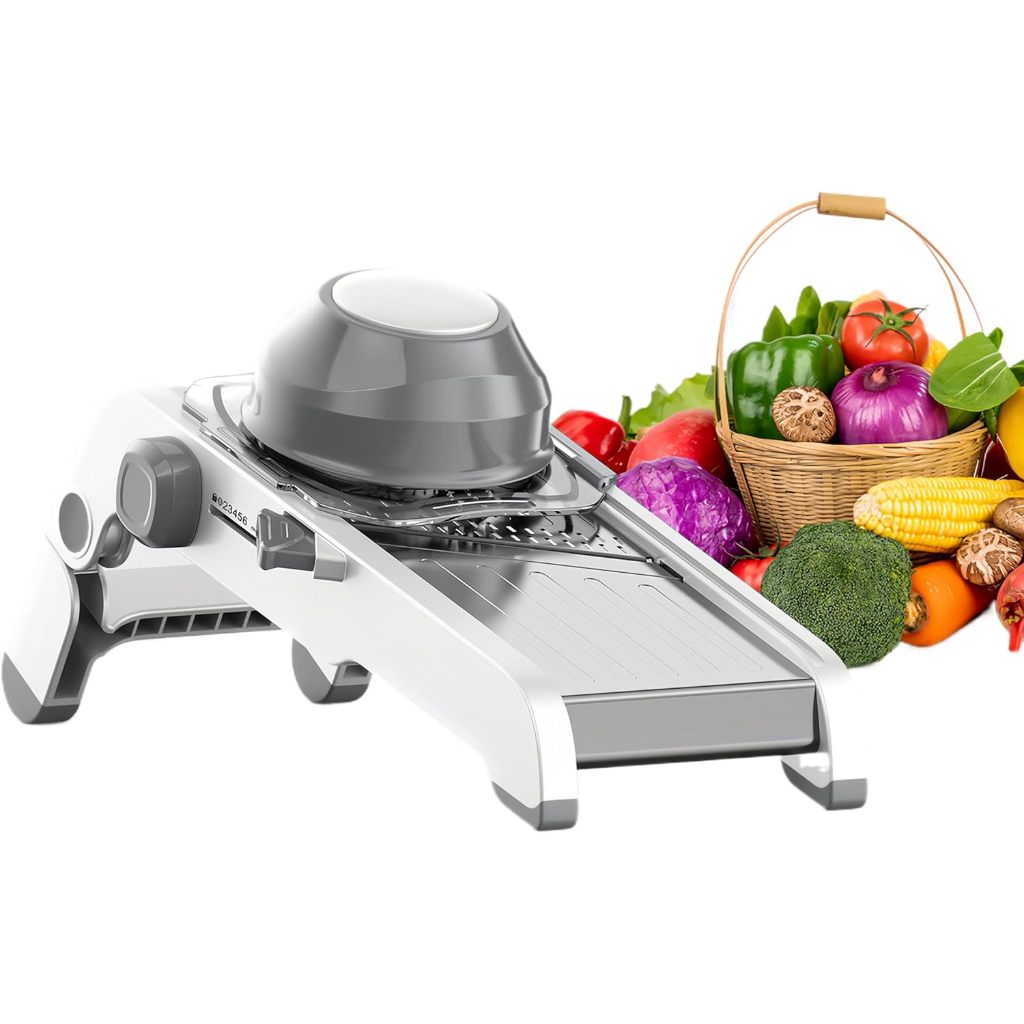 Adjustable Mandoline Food Slicer - Stainless Steel - Vegetable and ...