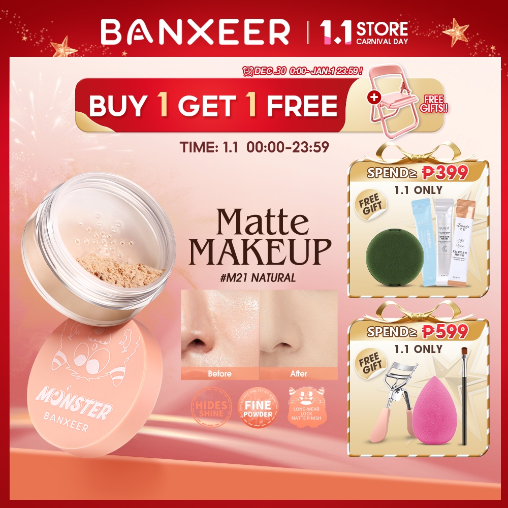 BANXEER Oil Control Face Powder Matte Loose Powder Waterproof Powder ...