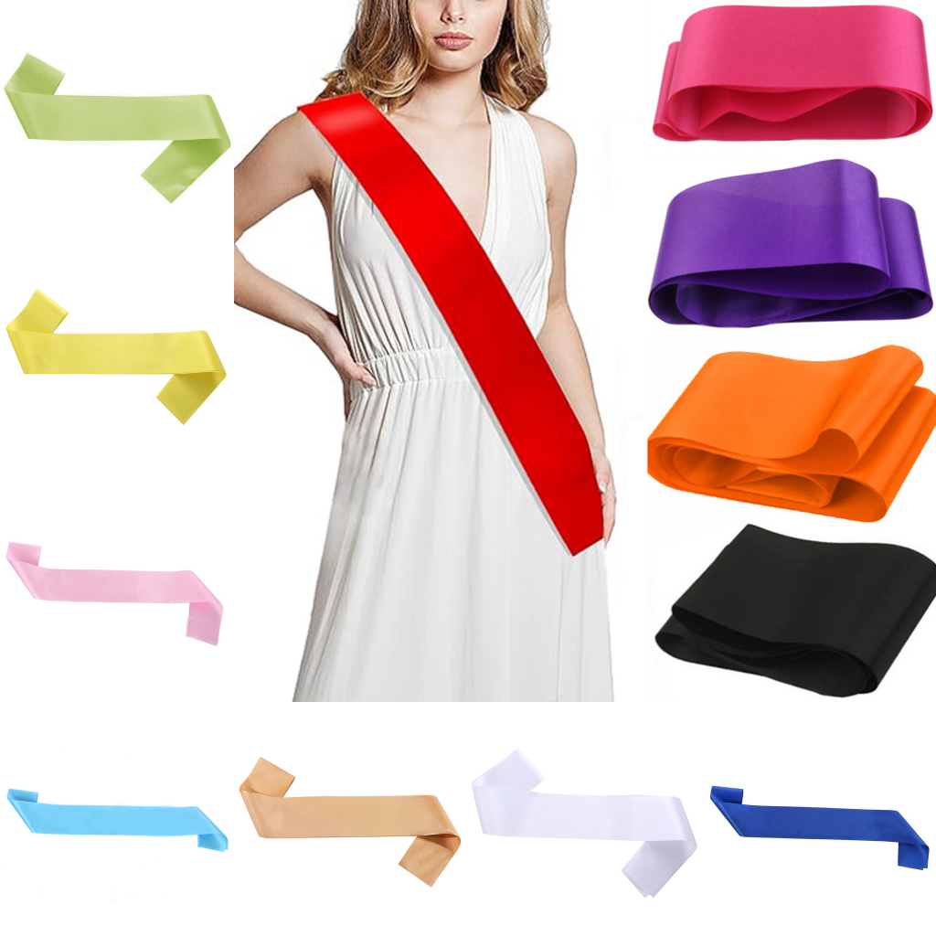 Plain Sash Blank Satin Sash for Pageants Senior Sash 9.5cm Wide x 35cm ...