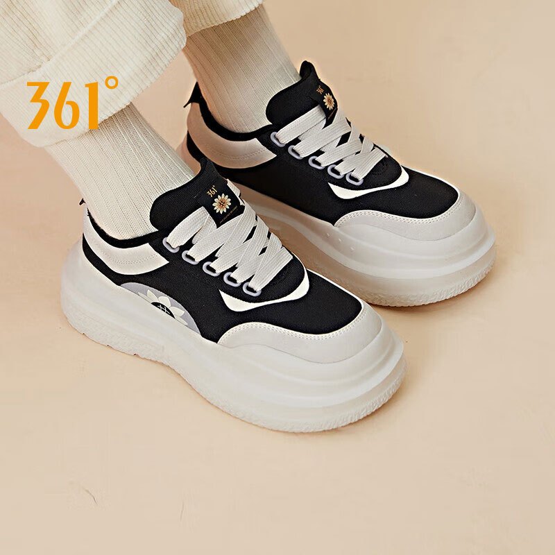 361 Degrees Sundae Women's Sports Shoes Thick Bottom Breathable Canvas ...