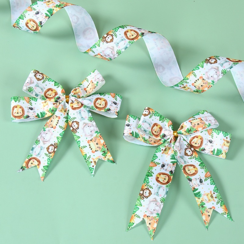 5 yards/roll Cute Animal Ribbon Bow Gift Box Wrapping Animal Themed ...