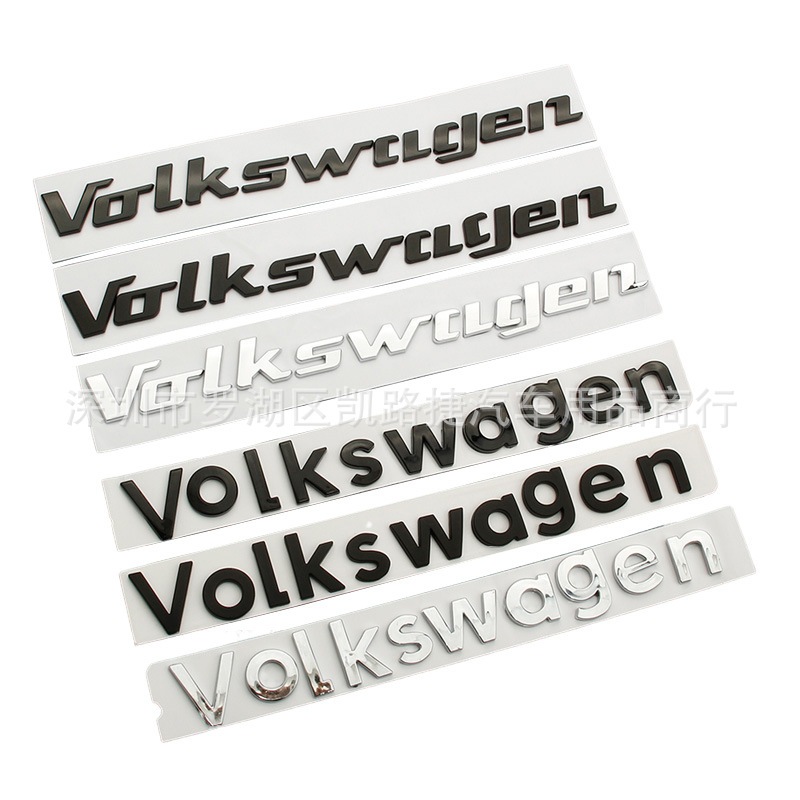 3D ABS VOLKSWAGEN Letter Logo Car Emblem Decals Stickers For Volkswagen ...