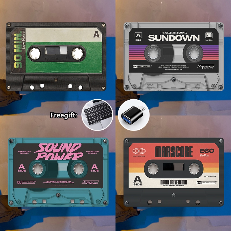 Retro Cassette Tape Print Case with Keyboard Cover for 2026 Macbook Neo ...