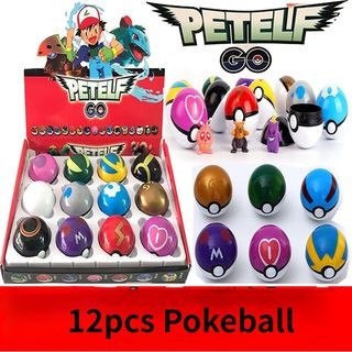 12 Pcs/Set Pvc Pokeball Cute Figures Toys For Kids Pikachu Anime ...