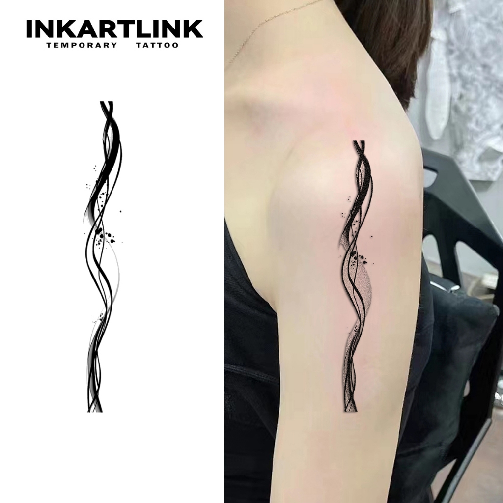 ink lines temporary tattoo stickers, waterproof long-lasting magic ...