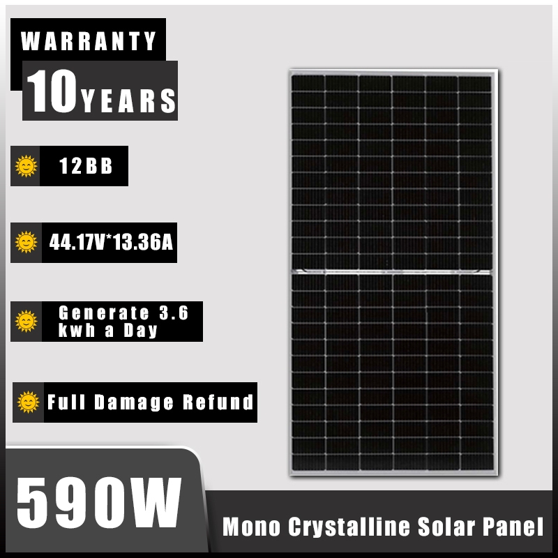 10BB Solar Panel 【Dual Glass 590 Watts】New Monocrystalline Silicon 590W ...