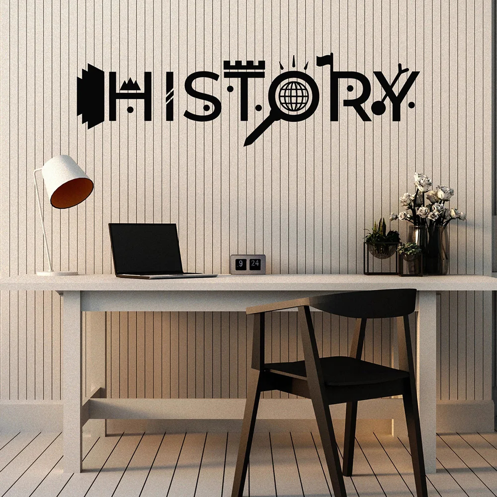 Subject History Lettering Wall Decal Study Teen Room Vinyl Window Glass ...