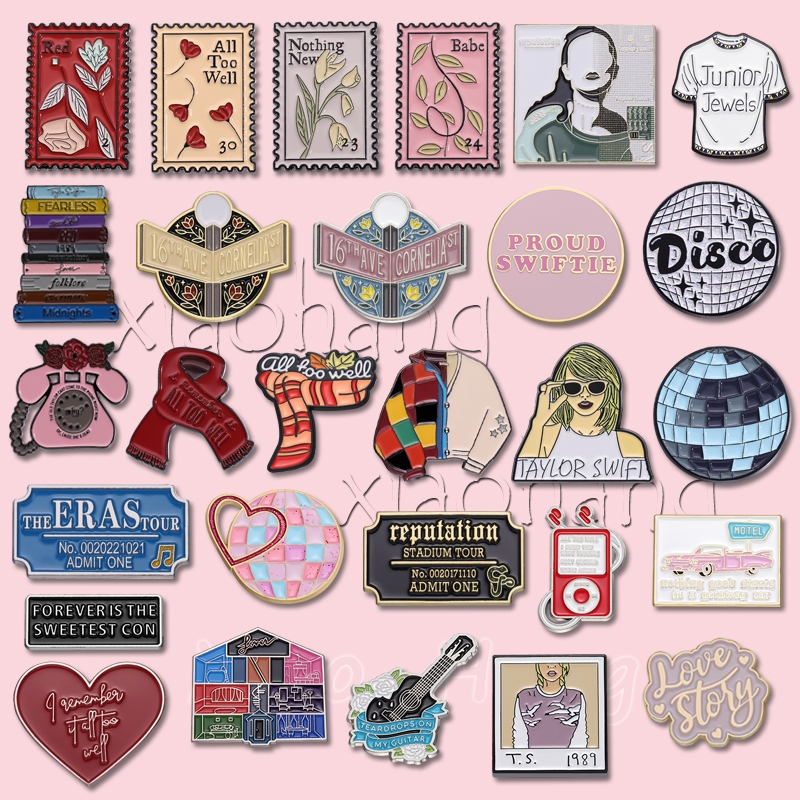 Taylor Swift Enamel Pins Famous Singer Brooch Music Love Story Pin ...