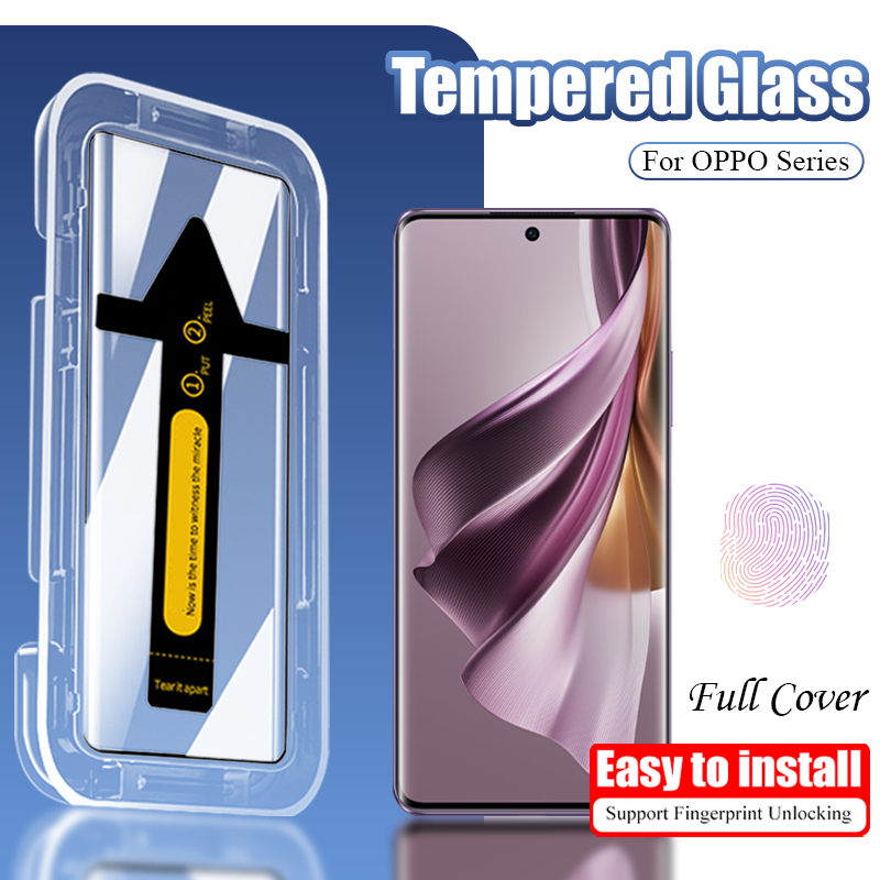 Easy Install Tempered Glass For OPPO Reno 13 12 F 11 10 9 7 8 8T 6 5 4 ...