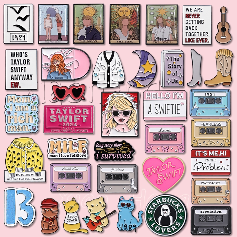 Famous Singer Enamel Pin Brooches Taylor Swift Brooch Rock Music Album ...