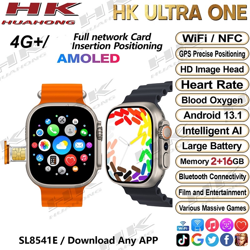 HK Ultra One Smart Android Watch 2GB + 16GB 2" Amoled Screen WIFI GPS ...