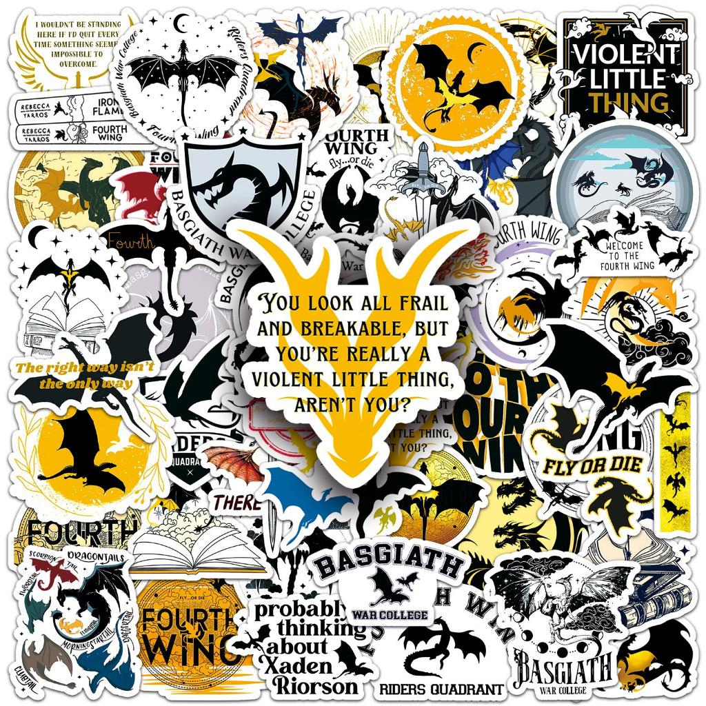50/10Piece Funny Fourth Wing Logo Waterproof Sticker For Phones Laptop ...
