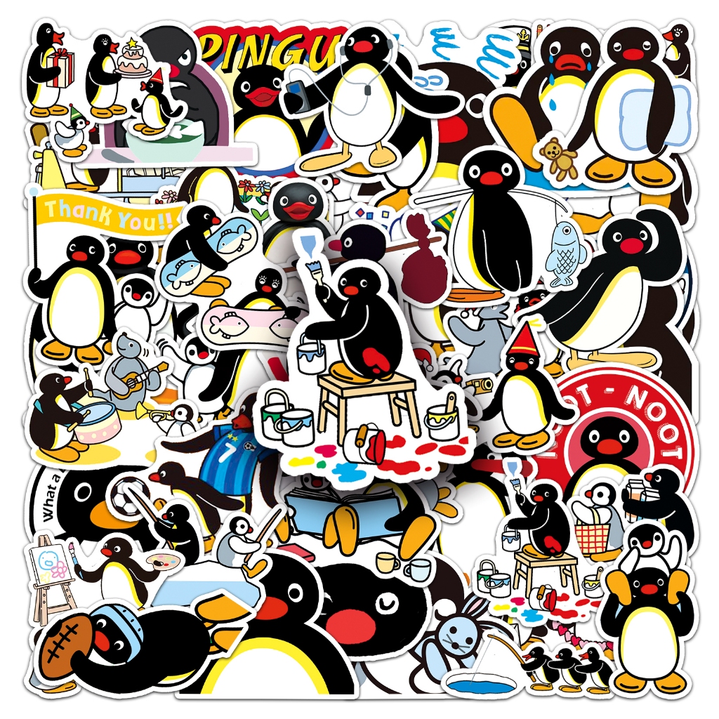 50/10Piece Cute Pingu Penguin Waterproof Sticker For Phones Laptop ...