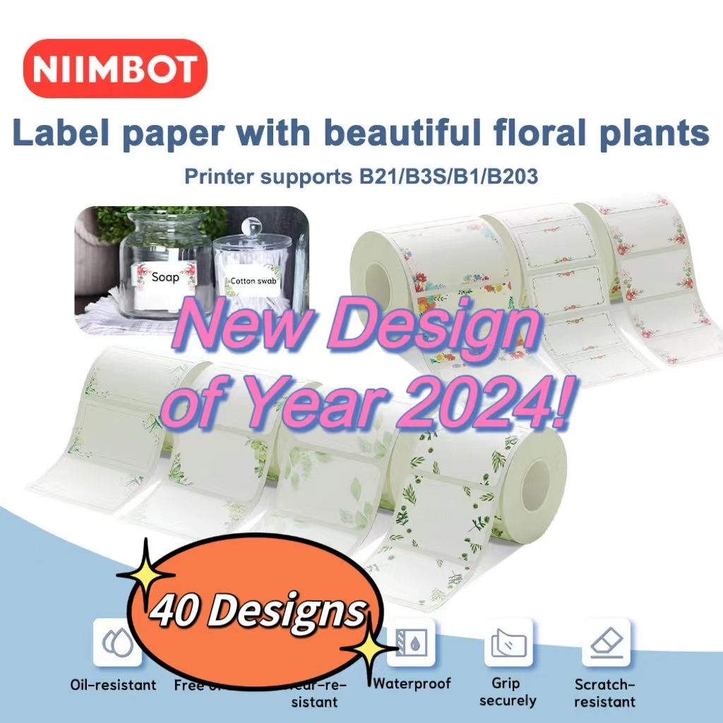 Niimbot B21/B3S/B1/B203 White Label Colorful Label tape Label Sticker ...