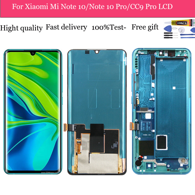 Original AMOLED For Xiaomi Mi Note 10/Note 10 Pro/CC9 Pro/Note 10 lite LCD Display Touch Screen ...
