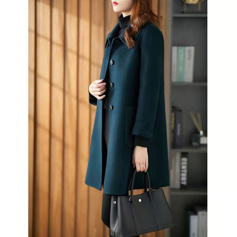 Women's double-sided cashmere wool coat with flaps | Shopee Philippines