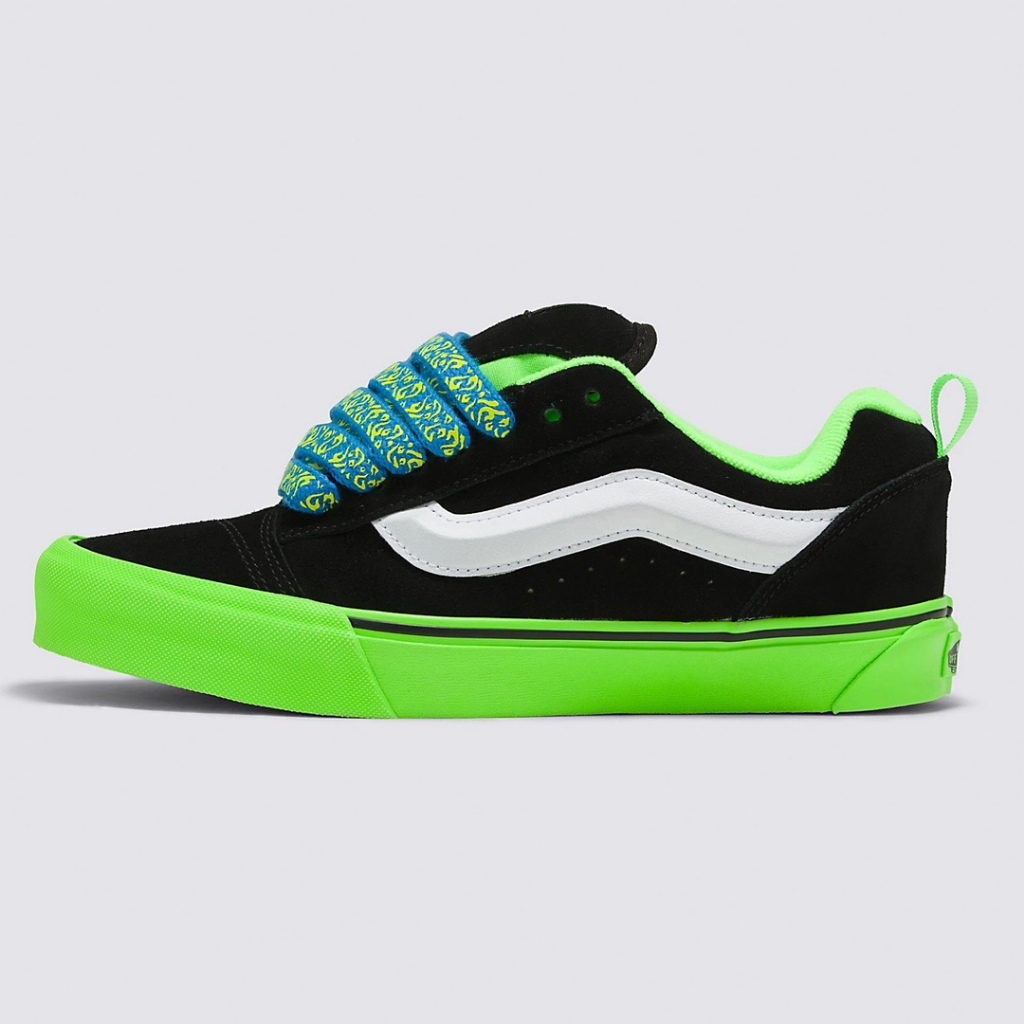 VANS Classics Knu Skool Retro Classic Black and Green Patchwork Low Cut Couple Bread Shoes-2602 ...