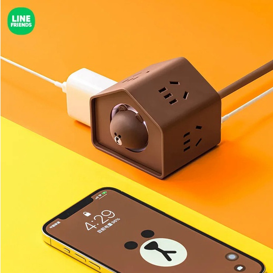 Line Friends Power Strip Kawaii BROWN CONY SALLY CHOCO Cute Cartoon ...