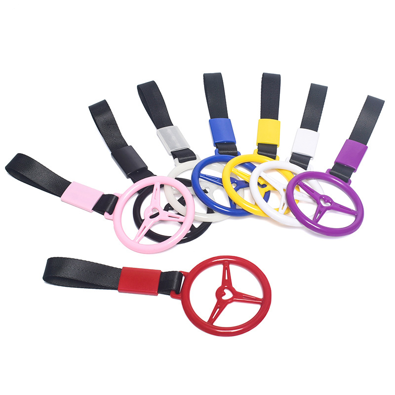 JDM Car Motorcycle Tow Strap Tsurikawa Round Steering Wheel Ring Rear ...