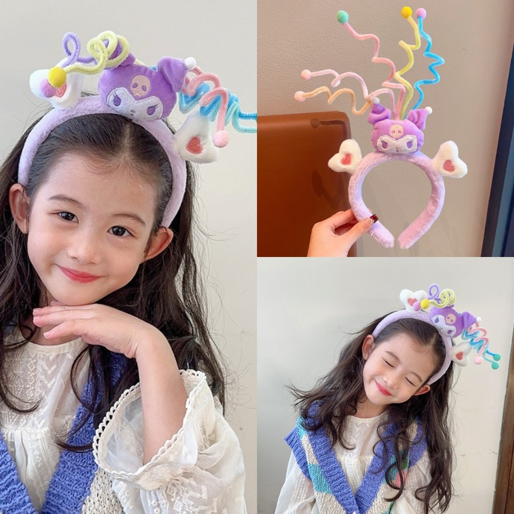 Hand-made Black Purple Color Kuromi Hair Accessories Girls Bow Hairpin ...