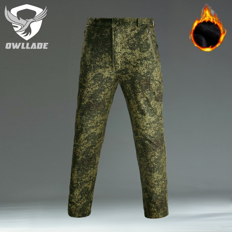 OWLLADE Tactical Pants Men YDJX-RK-CFK In Russia Camo Soft Shell Fleece ...