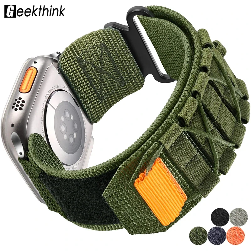 Nylon strap canvas sports bracelet compatible for Apple watch series ...