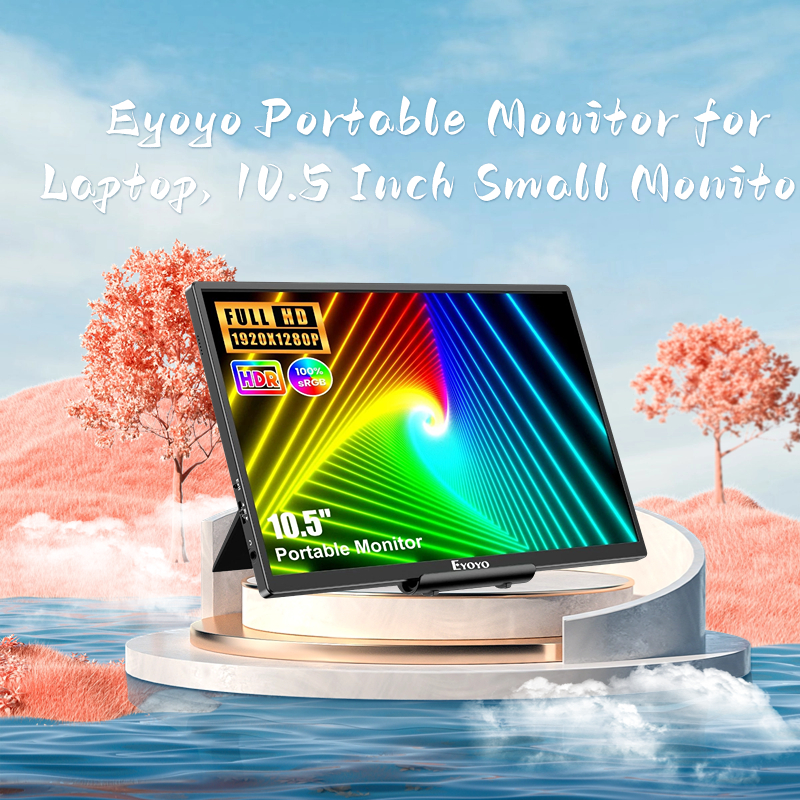 Eyoyo Portable Monitor for Laptop, 10.5 Inch Small Monitor 1920x1280 ...