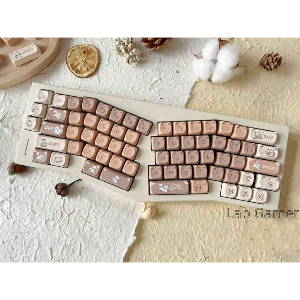 Naughty Meow Meow Keycaps 140 Keys MAO Height PBT Material Keycap ...