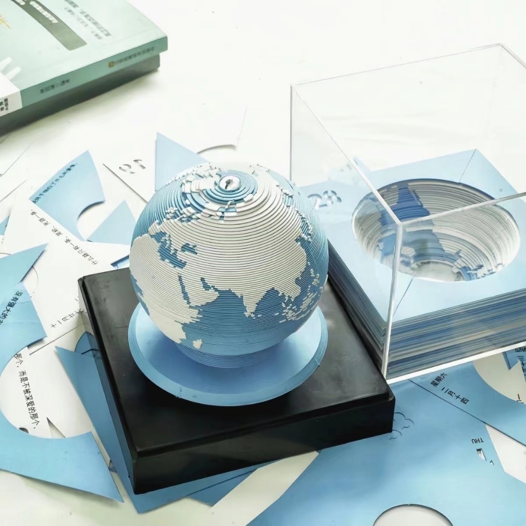2024 Earth Calendar 3D Stereo Engraving Earth Model Desk Calendar ...