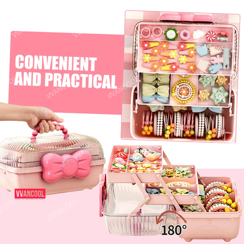 VVANCOOL Cute Girls Hair Accessories Storage Box Organizer Jewelry Box ...