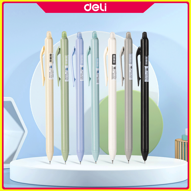 Deli Erasable Pen Erasable Press Erasable Gel Pen 0.5mmST Head Black ...