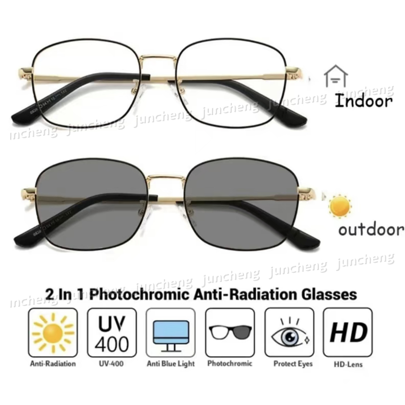Photochromic Anti Radiation Glasses for women men Transition Eyeglasses ...