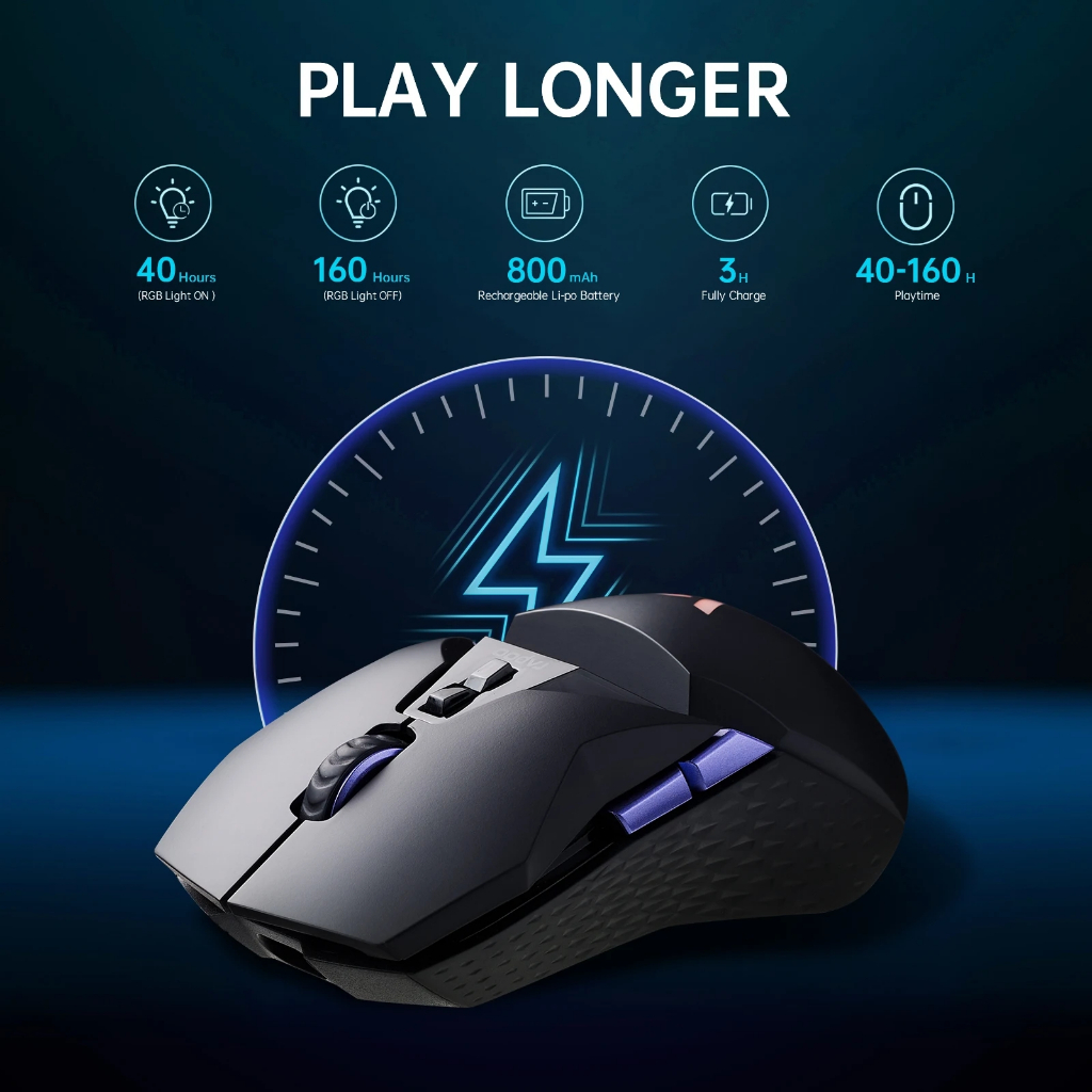 Rapoo VT950PRO Wireless/Wired 2.4GHz Ergonomic Optical 26000DPI RGB ...