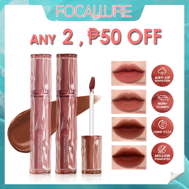 FOCALLURE Pro-blur Airy Velvet Matte Lip Tint Lipstick Mousse Lip Cream ...