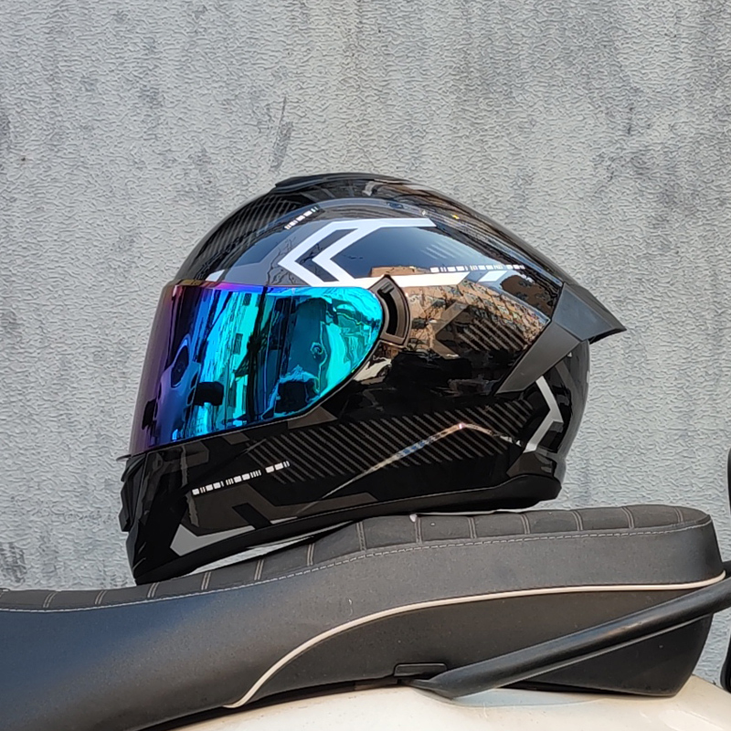 Full Face Motorcycle Helmet Washable Lining with Dual Lens Stylish Fast ...