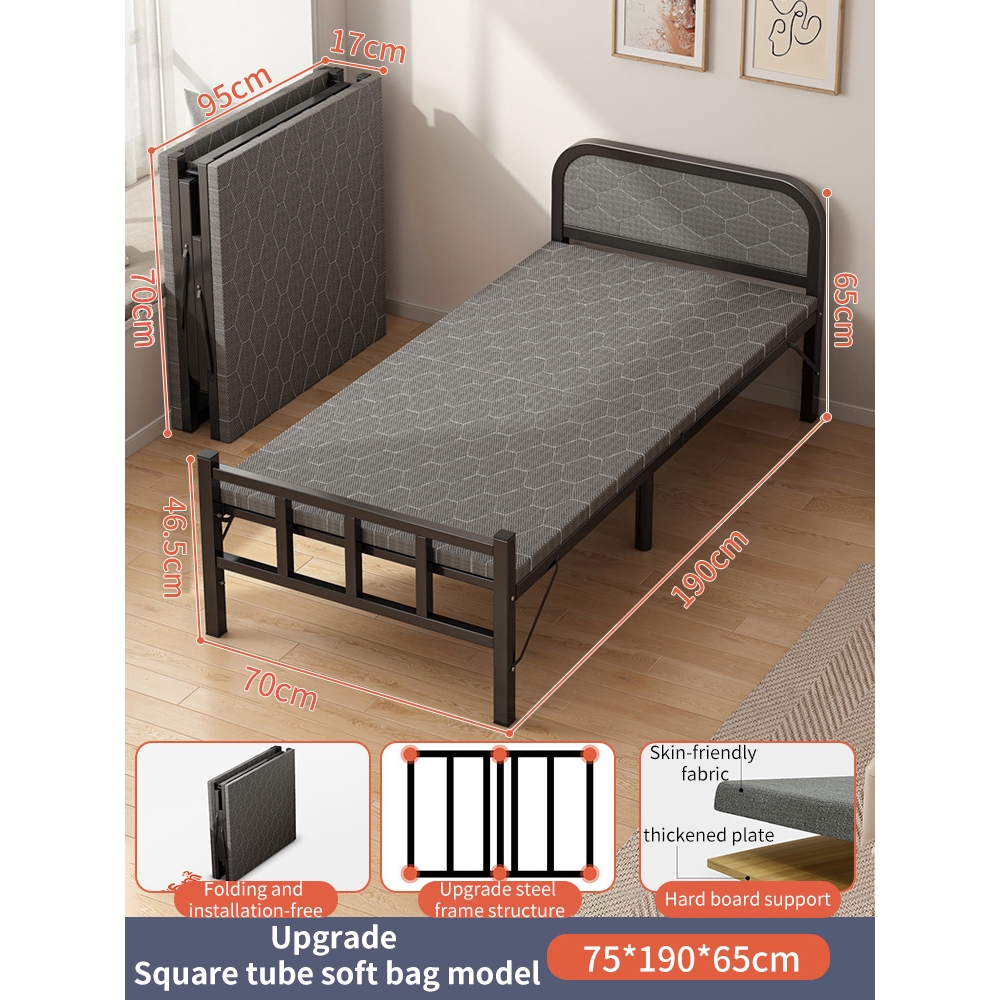 【Thickened Steel Pipe!】⚡Portable Folding Bed Double Deck Bed Person ...