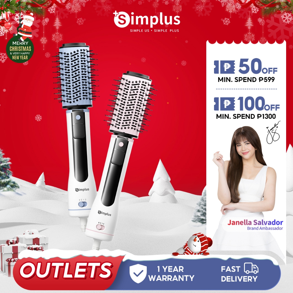Simplus Hot Air Brush Hair Brush Blower Hair Dryer Hair Straightener ...
