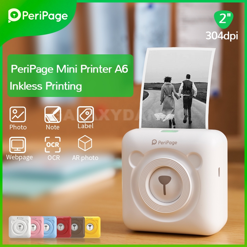 PeriPage Purple Mini Printer 304DPI High Definition A6s No Need Ink ...