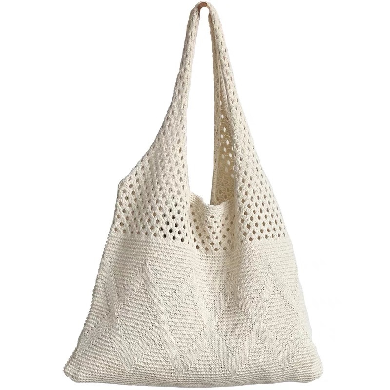 【local delivery】Knitting Shoulder Bag Large Capacity Tote Shopping ...