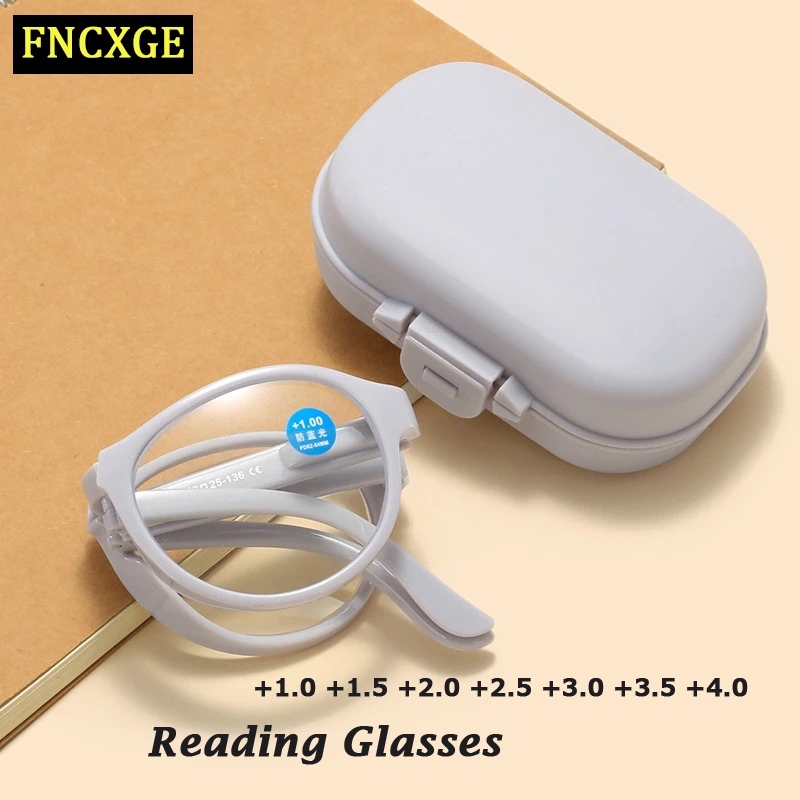 FNCXGE (Free Box) Reading Glasses Folding Portable Lightweight Unisex ...
